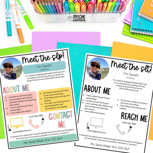 Meet the SLP Introduction Letter | Speechie Adventures