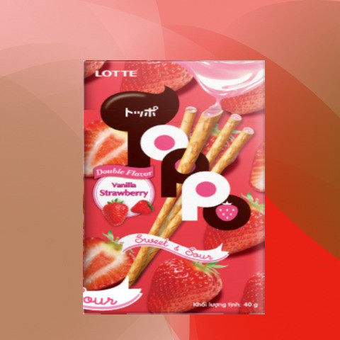 Lotte Toppo Vanilla Strawberry Flavour | Oishii Japan Snacks