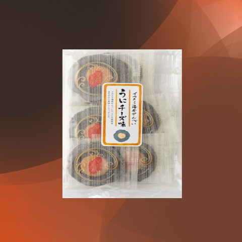 Densundo squid ink shrimp cracker sea urchin cheese flavor | Oishii ...
