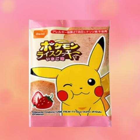 POKEMON RICE COOKIES STRAWBERRY FLAVOUR | Oishii Japan Snacks