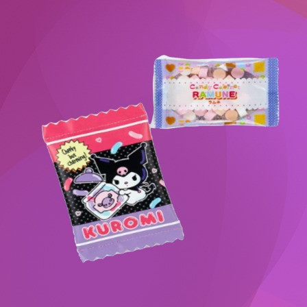 Kuromi ramune with pouch | Oishii Japan Snacks