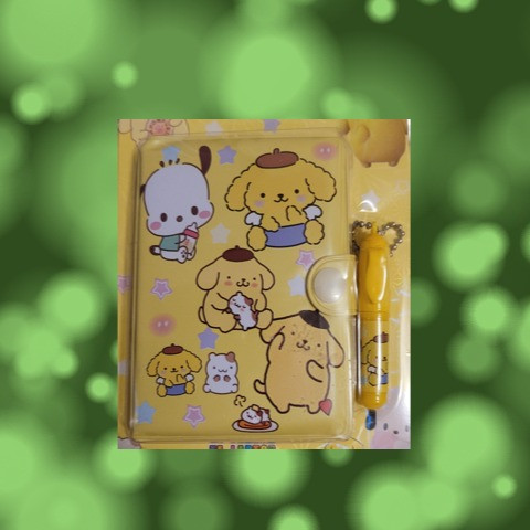 Pompom purin notebook with pen | Oishii Japan Snacks