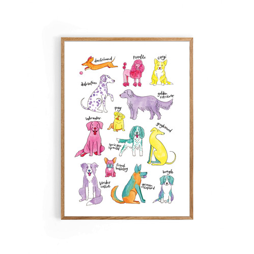 Colourful Dogs A4 Print | novaandme