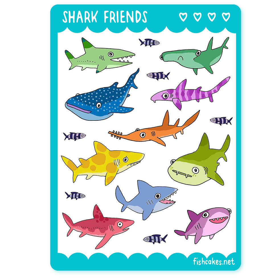 Sharks - sticker sheet WS | Fishcakes