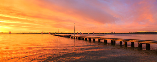 Sunset Over Como Jetty and the Swan River | Michael Willis Photography