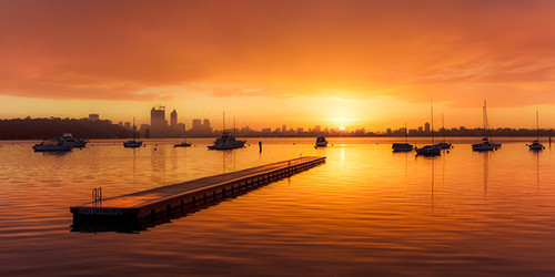 Sunrise at Matilda Bay Art Print by Michael Willis Photography