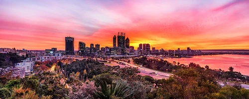 Perth Sunrise From Kings Park Print by Michael Willis Photography