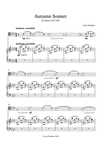 Autumn Sonnet for 'cello and piano | lukefaulkner
