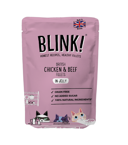 Blink! British Chicken & Beef Fillets in Jelly 85g | Robinson's Pet Store
