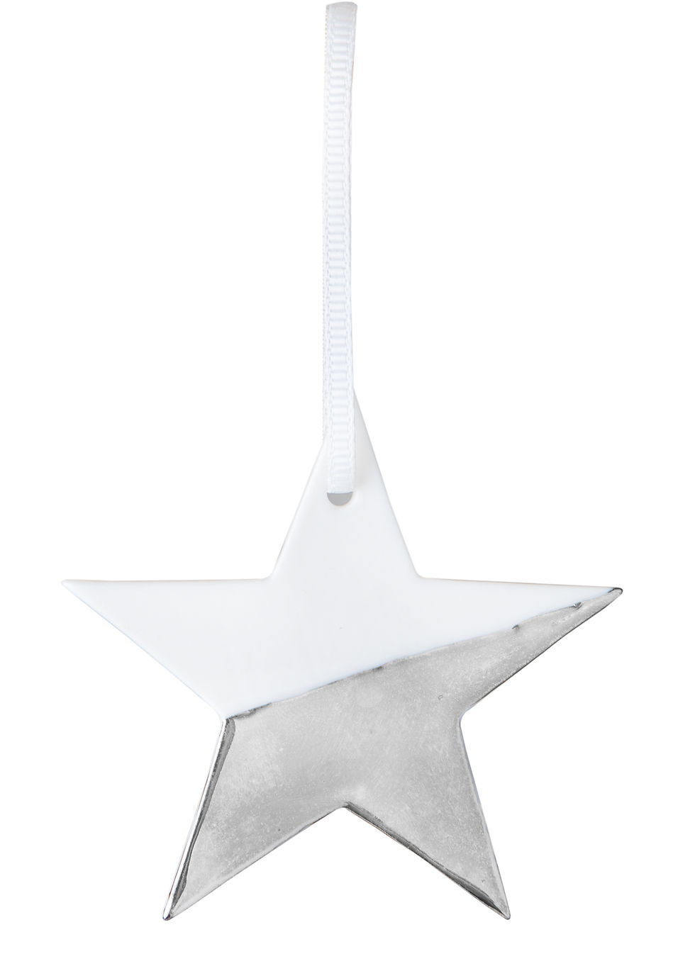 Porcelain Hanging Star Silver by Rader Design | Sand Cornwall LTD