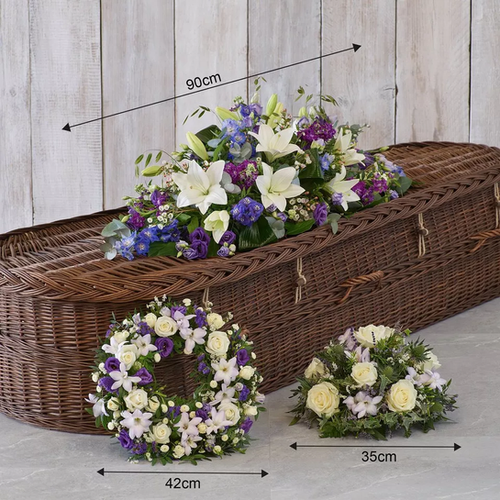Blue Floral Funeral Flowers Collection | pogleswood-florist