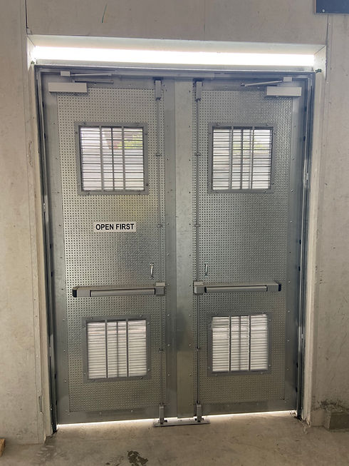 4 Louvre Fire Resistant Doors | Blockade Barriers