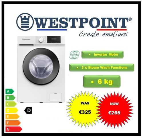 WESTPOINT Washing Machine White (6 KG) (1200 rpm-D class)"WMT-612D23 ...