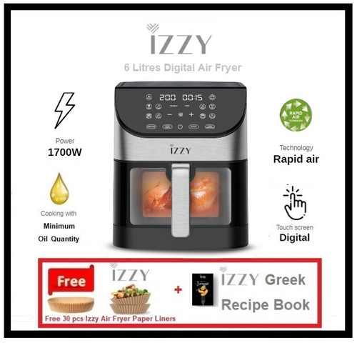 IZZY 6Litres Digital Air Fryer "IZ-8217" | C ANTONIOU IDEAL Larnaca 0