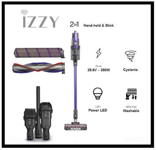 IZZY Rechargeable Stick Vacuum Cleaner 2in1 29.6V 'IZ-4008' | C ...