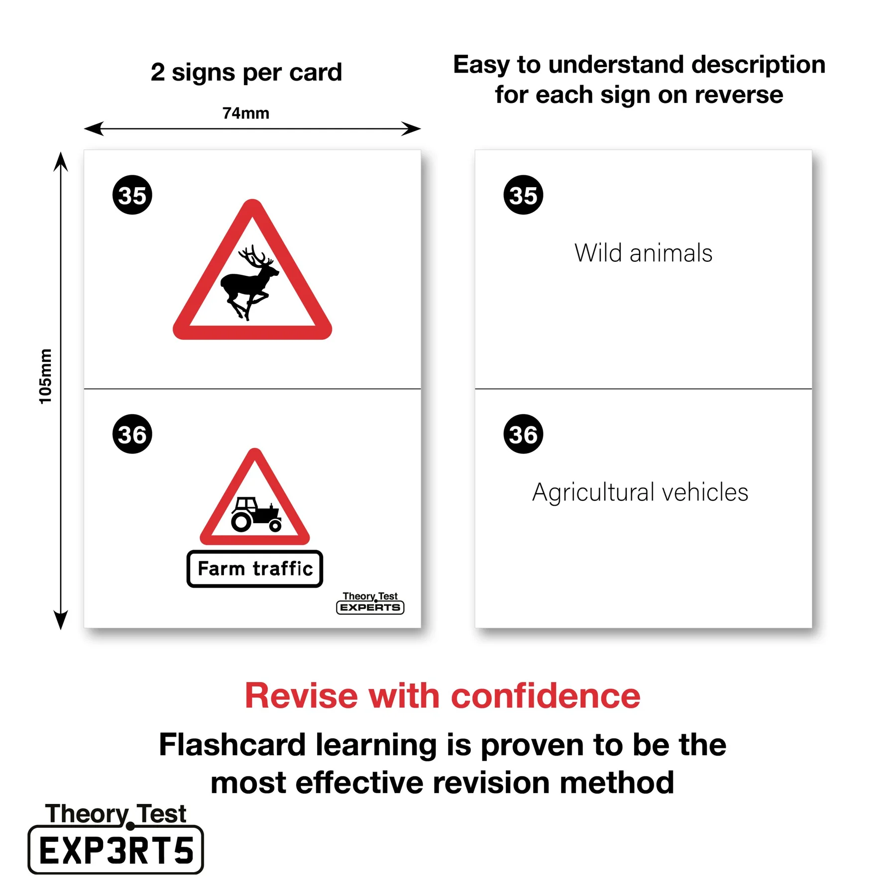 Theory Test Road Sign Revision Cards (128 pack) | WS Driving School