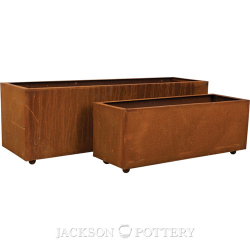 Rectangle Rust Box Planters | Mysite