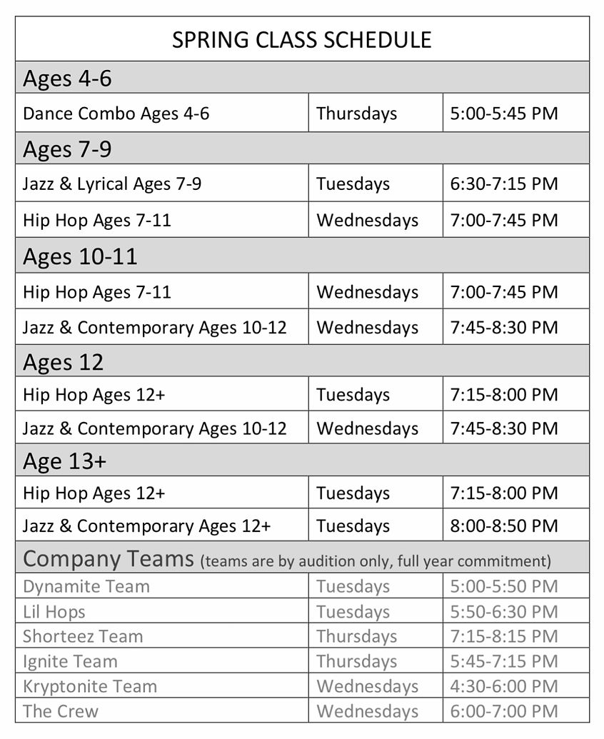 CLASSES/SCHEDULE | dancecrew