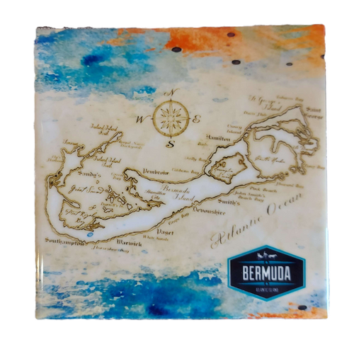 Vintage Bermuda Map Tile | Bermuda Gift Baskets