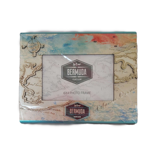 Vintage Map Metallic frame | Bermuda Gift Baskets