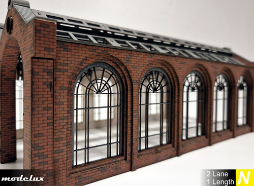 N Cheltenham 2 Lane Single Length Engine Shed Kit | Modelux