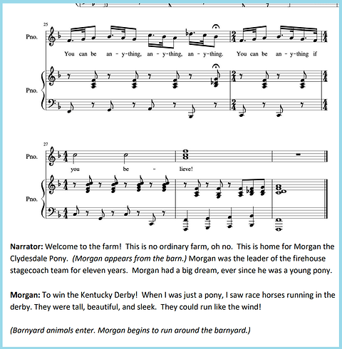 Script & Score Samples | Morganthemusical
