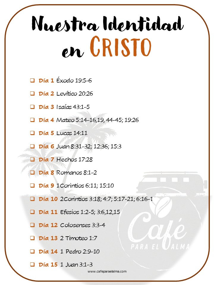 Plan de Lectura - Nuestra identidad en Cristo | Café Para El Alma