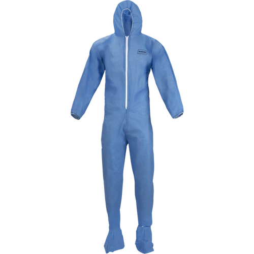 1641 - FR Blue Disposable Coveralls with Hood and Boot Cover | Guru's Gear