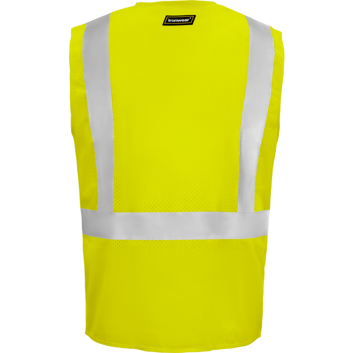 1284-Z-RD - Economy Safety Vest with Zipper and Radio Clips | Guru's Gear