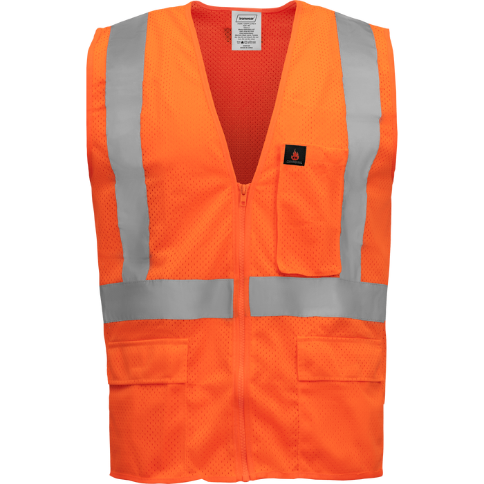 1284FR-Z - FR ANSI Class 2 Economy Safety Vest with Zipper | Guru's Gear