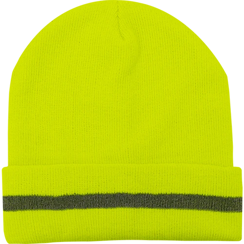 1243 - Hi Vis Beanie Hat with Reflective Tape | Guru's Gear