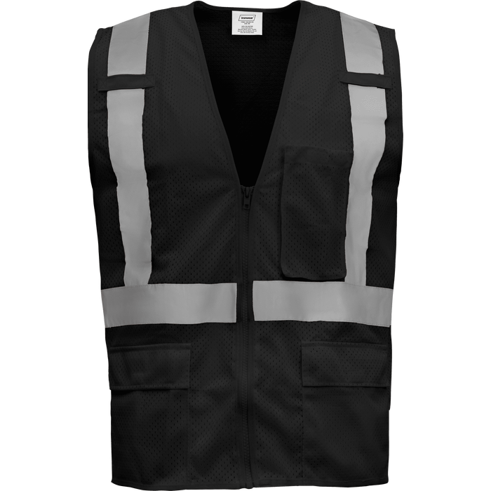 1284-Z-RD - Economy Safety Vest with Zipper and Radio Clips | Guru's Gear