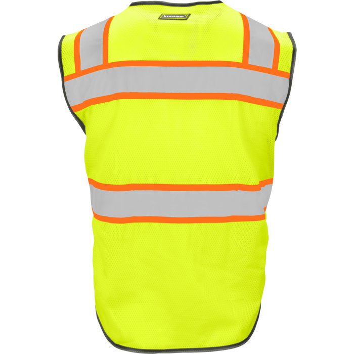 1244-Z-RD - Heavy Duty ANSI Class 2 Safety Vest with Zipper and Radio ...