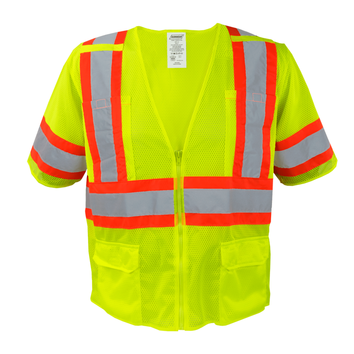 1293-Z-RD - ANSI Class 3 Safety Vest with Zipper and Radio Clips | Guru ...