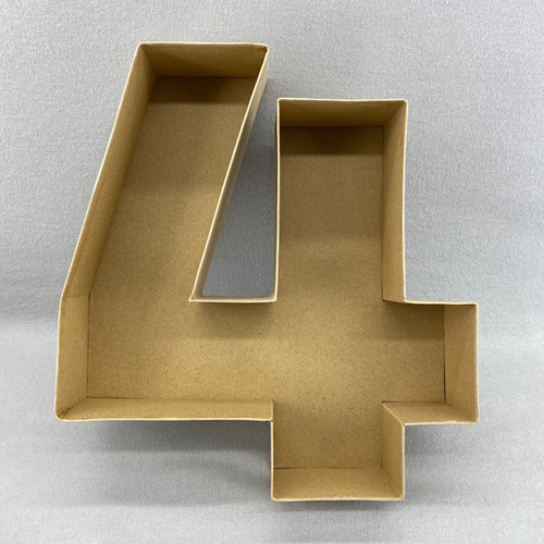Handmade Cardboard Fillable Number Box - 4 | Zoda House Party