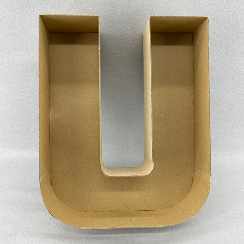Handmade Cardboard Fillable Letter Box - U | Zoda House Party
