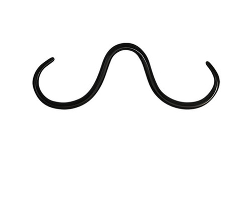 Black Steel Moustache Septum Keeper | bonsaisbodyjewelleryGB