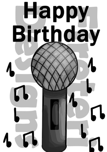 Microphone Happy Birthday | Fireteri designs