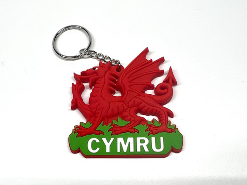 Welsh Dragon Rubber Keyring | barrybados