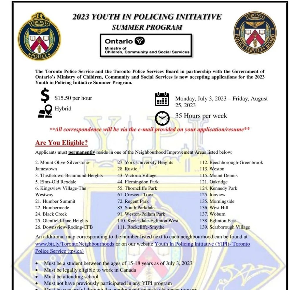 2023 Youth In Policing Initiative Summer Program | Project #Engage416