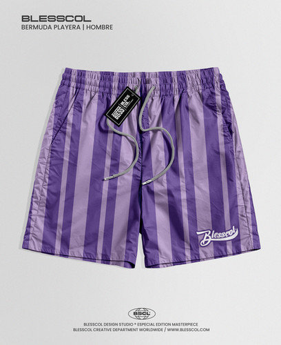 BLESSCOL | BERMUDA PLAYERA PURPLE STRIPES | Blesscol Streetwear