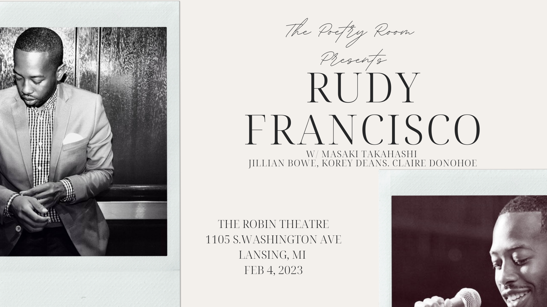 The Poetry Room Presents: Rudy Francisco & Friends | The Robin