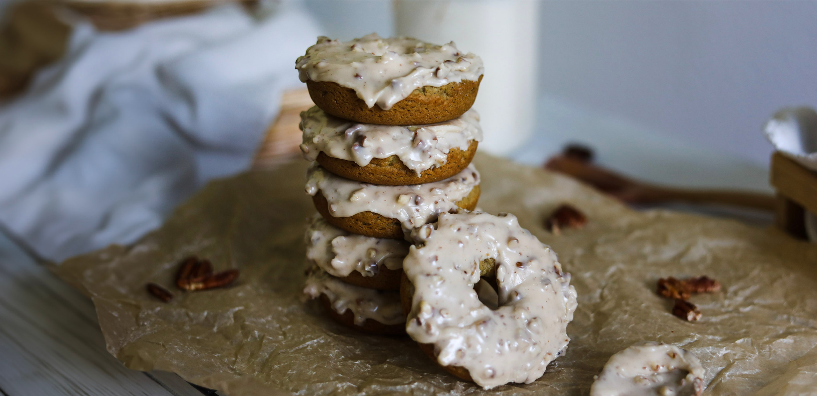 RECIPE: MAPLE PECAN DONUTS - Silken Tofu I Mori-Nu