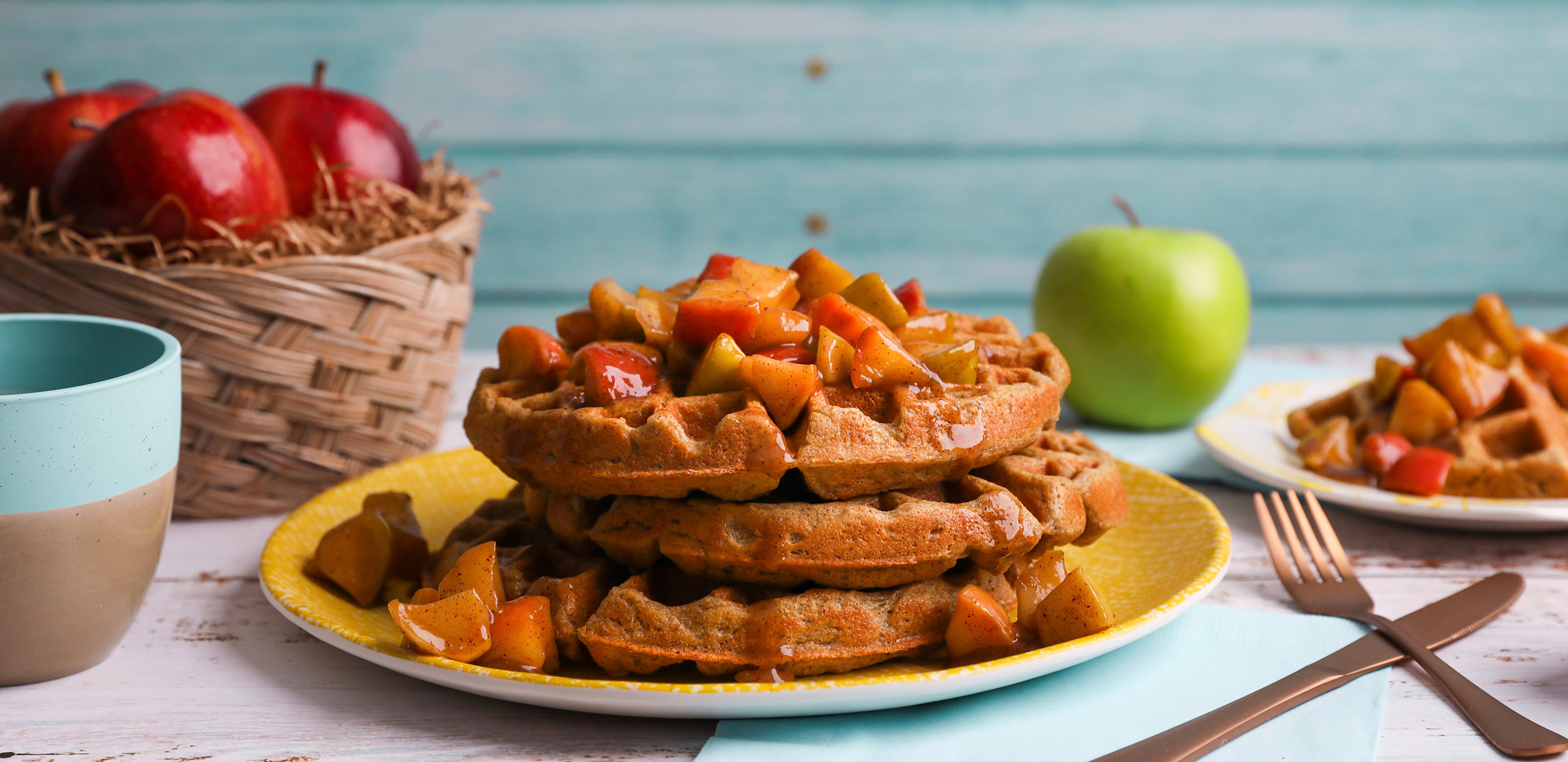 RECIPE: CINNAMON APPLE TOFU WAFFLES - Silken Tofu I Mori-Nu