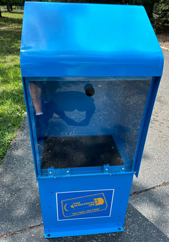Large Metal Free Blockbuster Box w/ Rewound Tape Logo | FreeBlockbuster.org