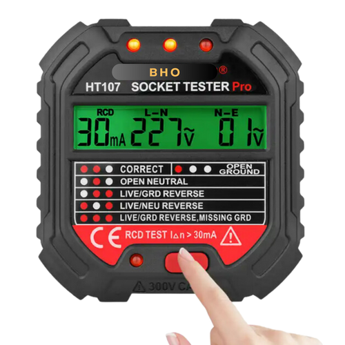 數位顯示三孔插座接地/插座極性檢測器 | BHO TECH 百泓