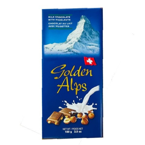 Golden Alps Milk Chocolate with Hazelnuts | Marche Newon