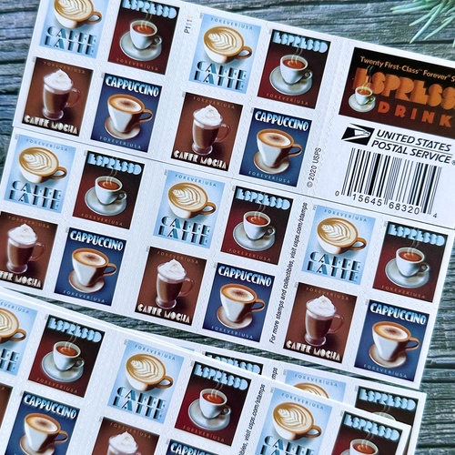 USPS Espresso Drinks First Class Forever Postage Stamps Coffee Caffe ...