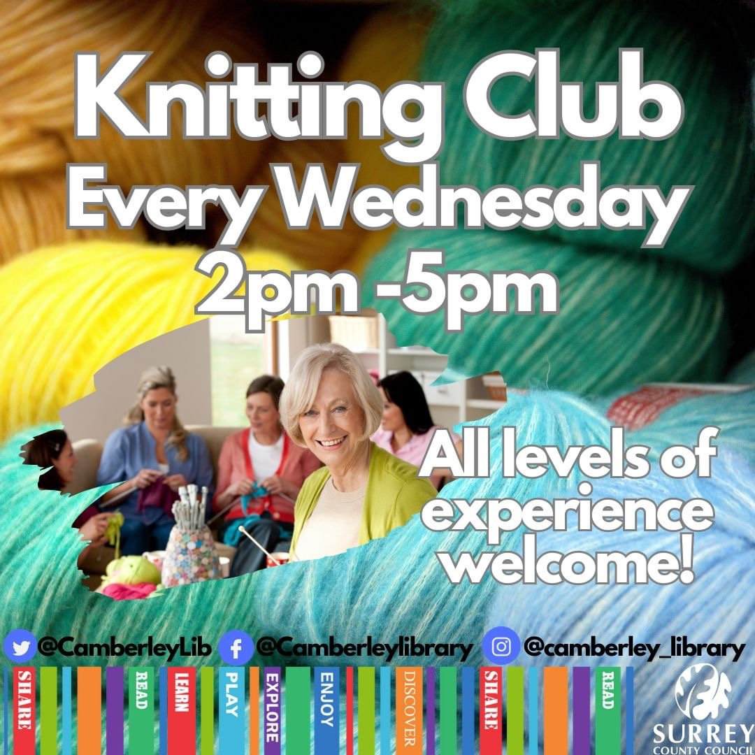 Knitting Club at Camberley Library (Every Wednesday) | What's On Lightwater