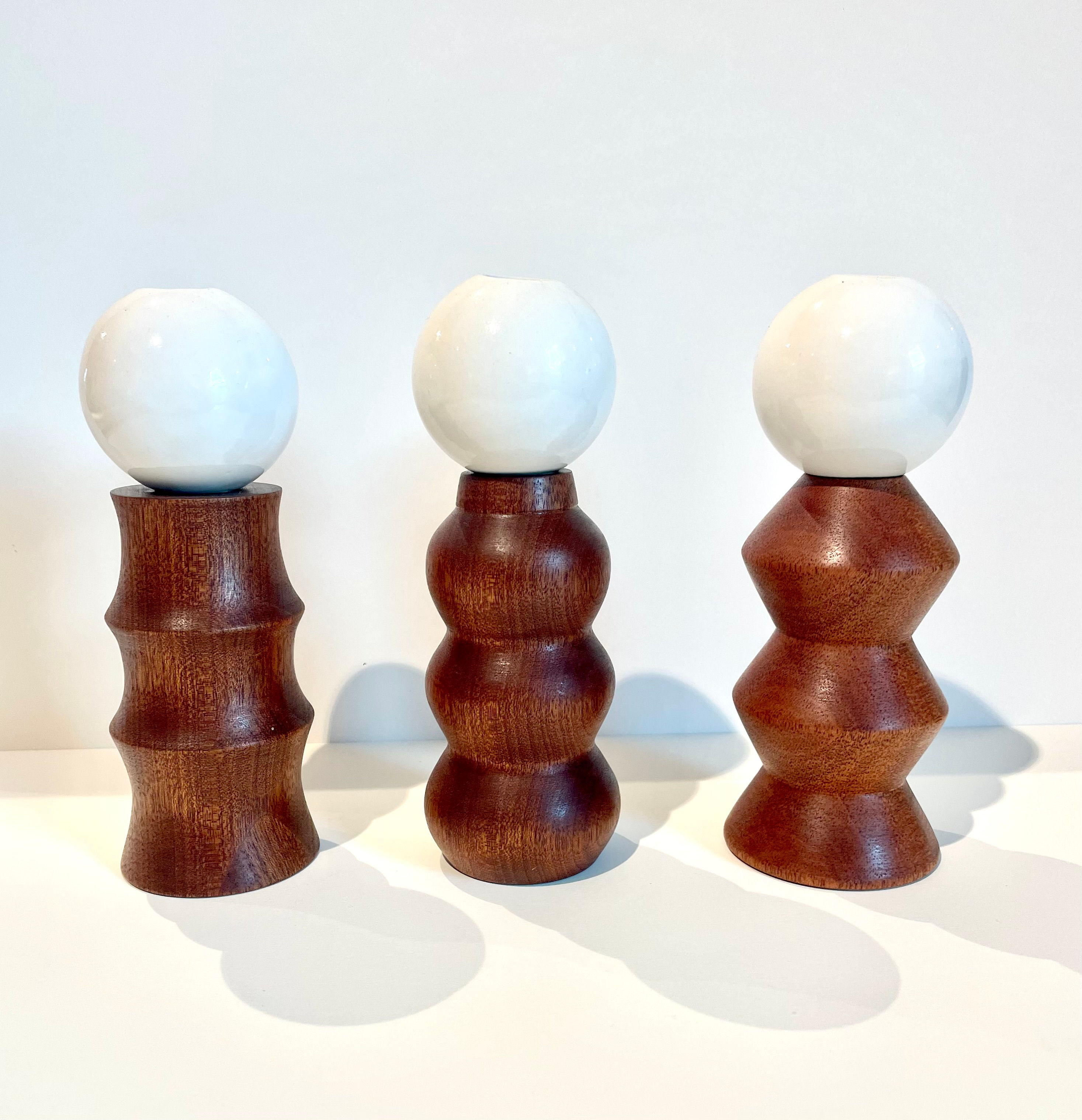 Handcrafted Bud Vases with Turned Wood Bases by Vermont Artist ...